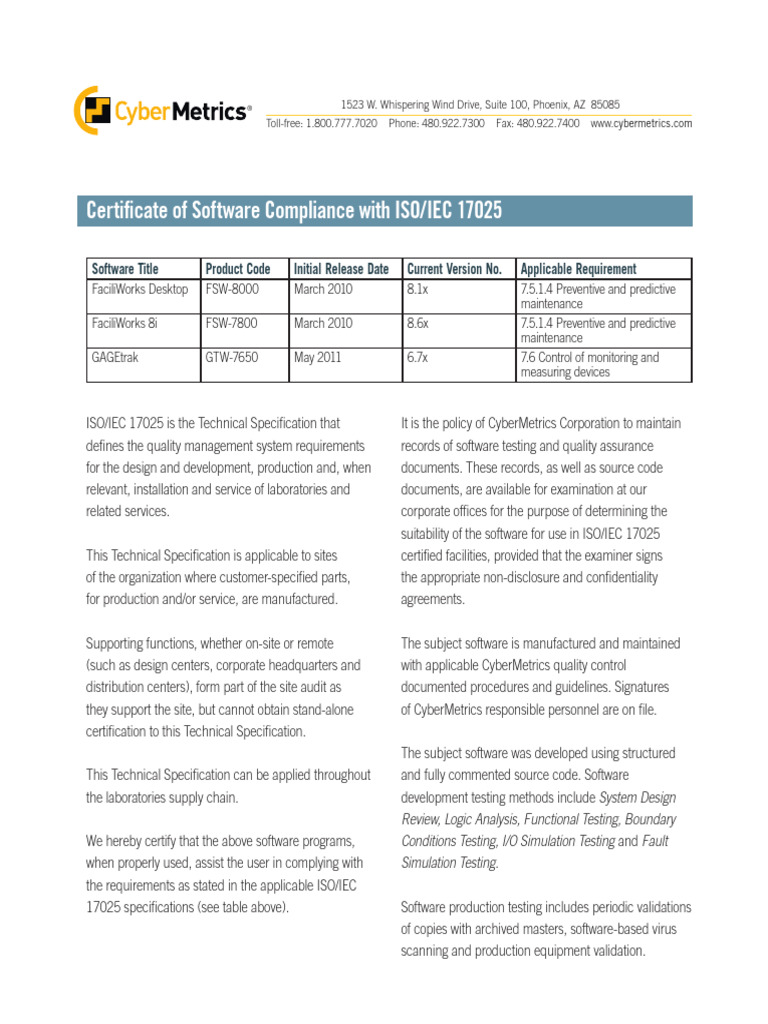 CyberMetrics_ISO-IEC_17025_Compliance | PDF