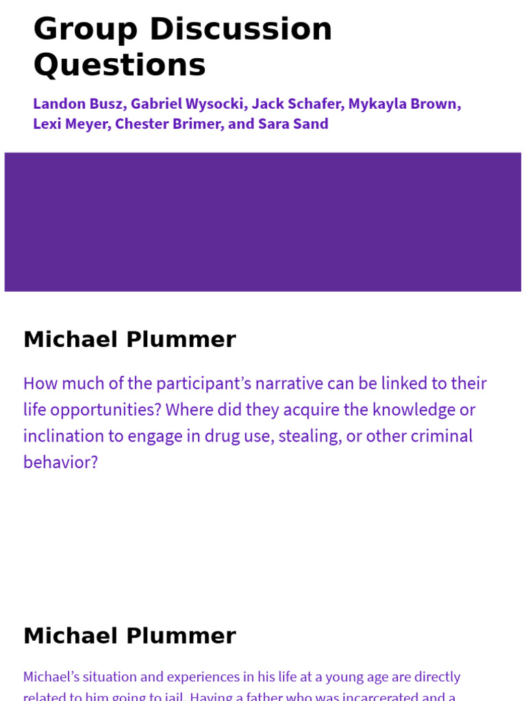 Life After Lockup-Group Discussion Questions | PDF Life After Lockup-Group Discussion Questions | PDF