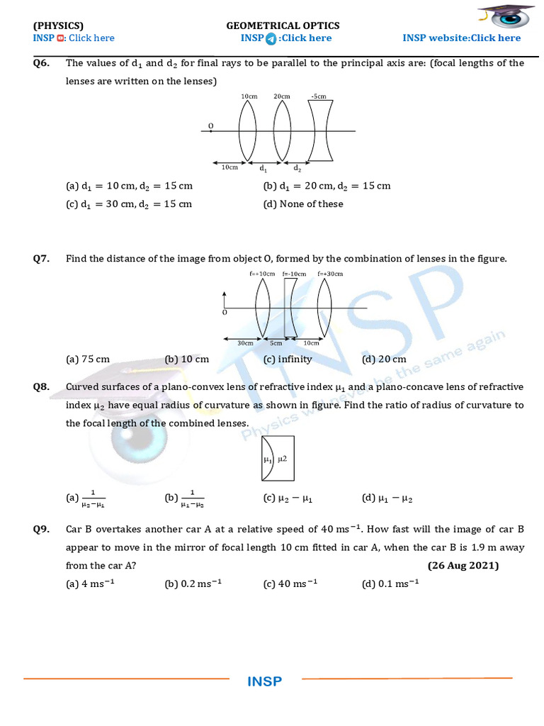 Dpp-10 Geometrical Optics - Page - 2 | PDF