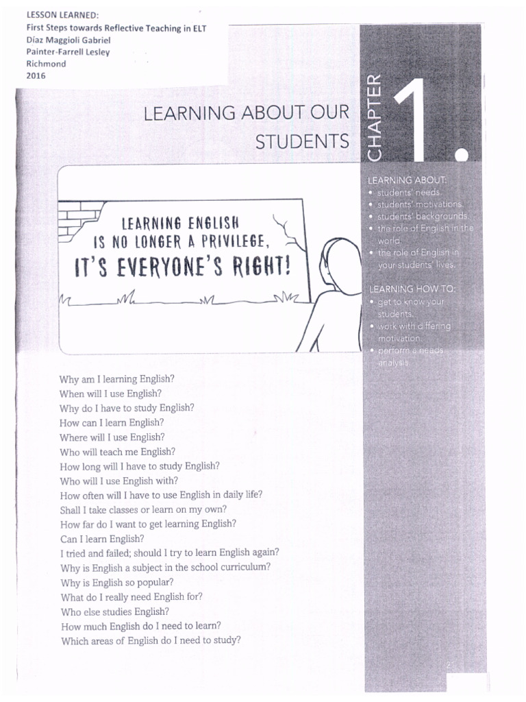 Learning About Our Students | PDF