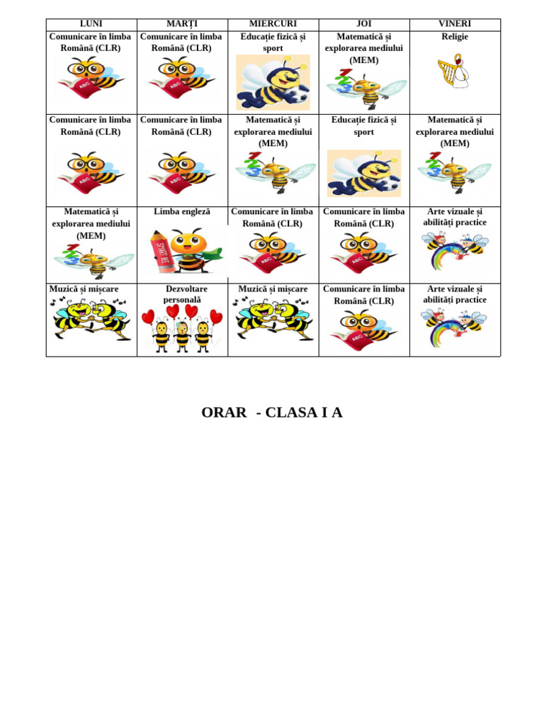 1 Orar Albinute | PDF