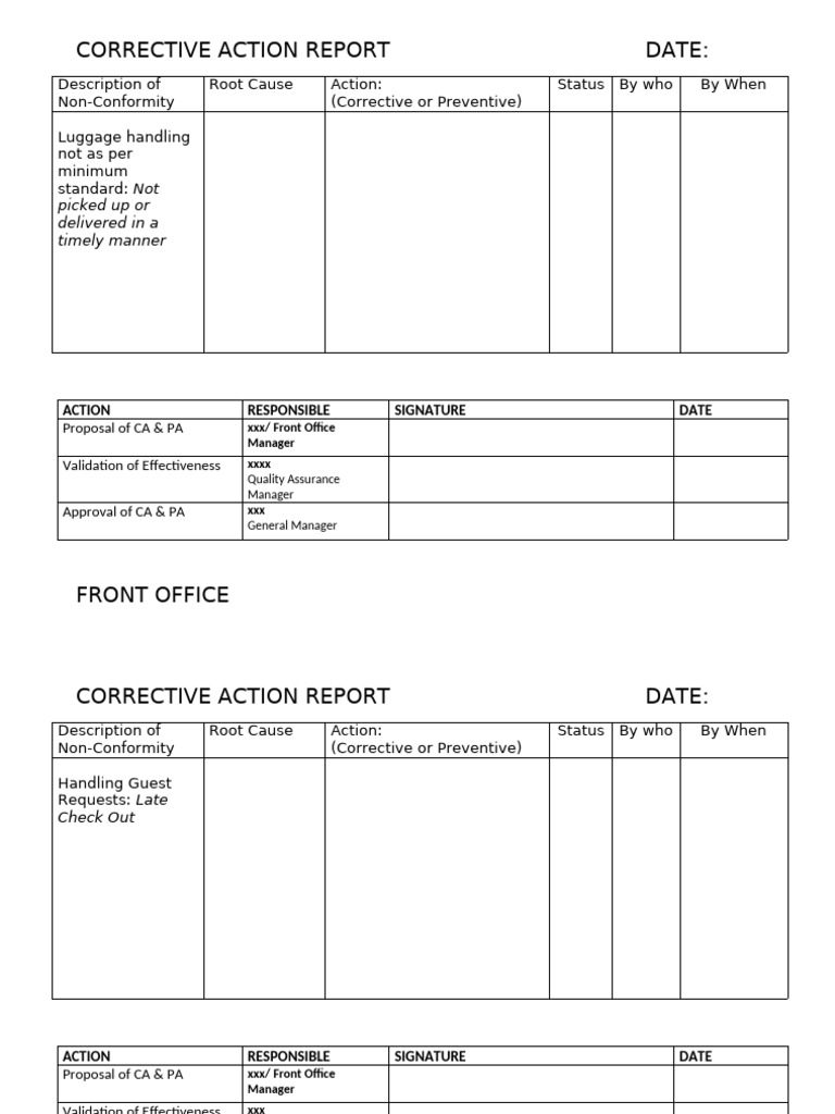 Quality Action PLan | PDF | Finance & Money Management