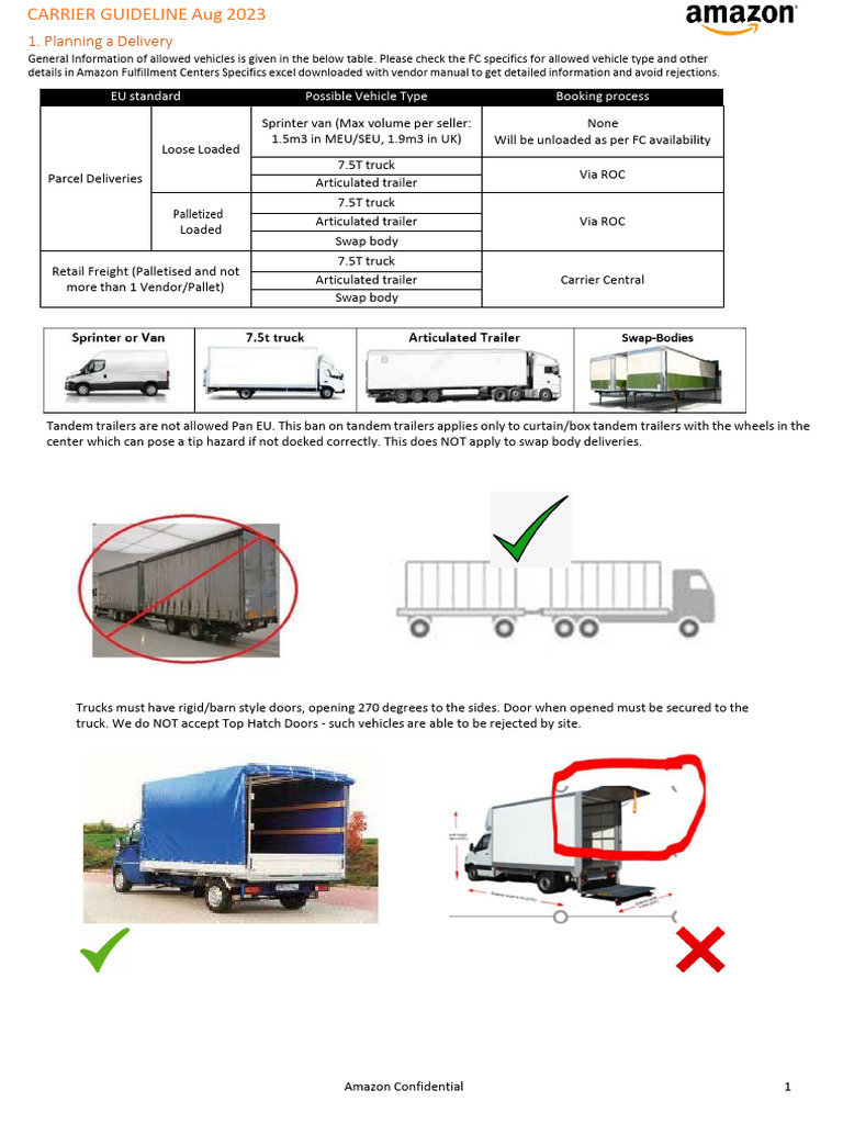 Amazon Carrier Standard Operating Procedure SOP Pan-EU GBAmazon | PDF