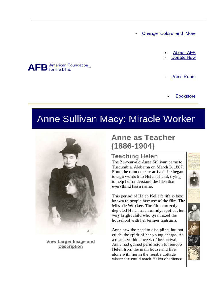 Helen Keller Anne Sullivan | PDF