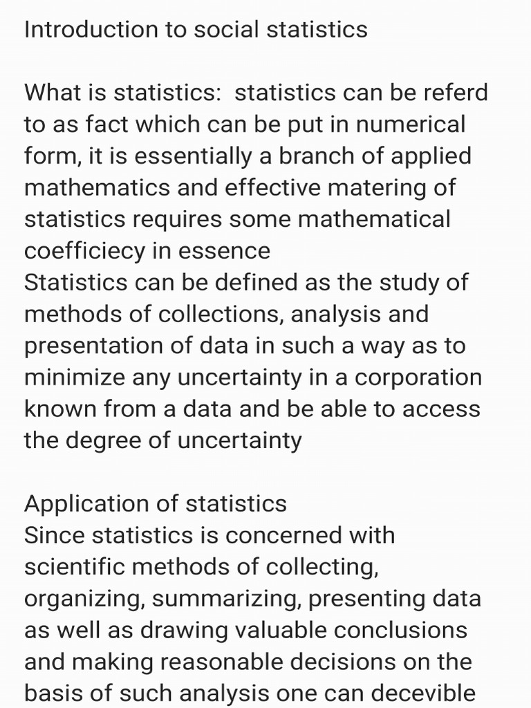 Introduction To Social Statistics 109 - 240214 - 162335 | PDF