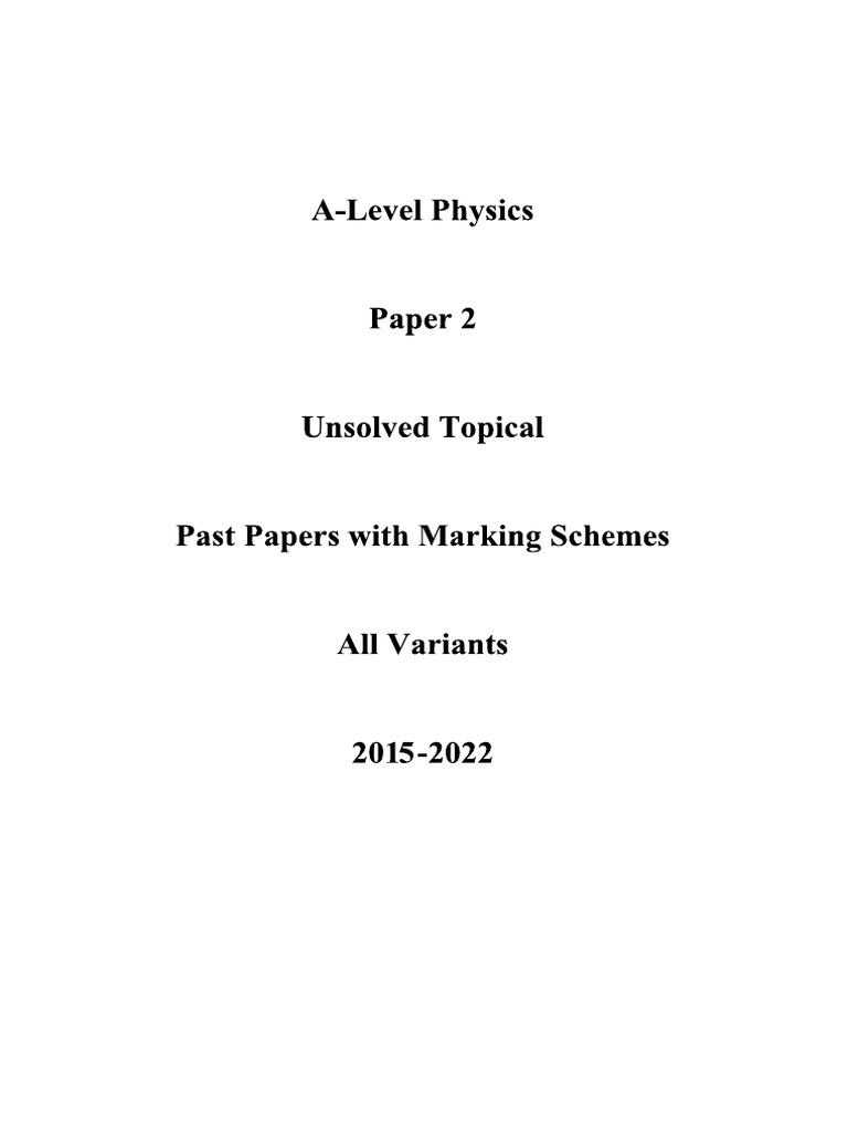 A-Level Physics P2 (2015 2022) | PDF