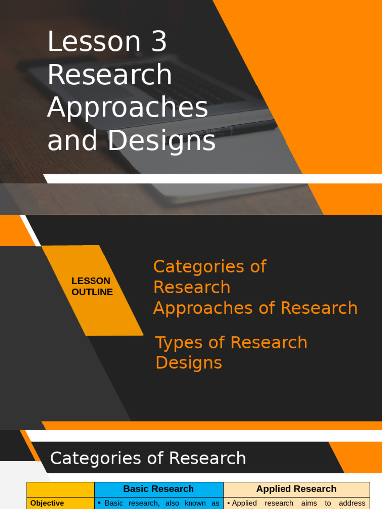 Lesson 3 Research Approaches and Designs | PDF