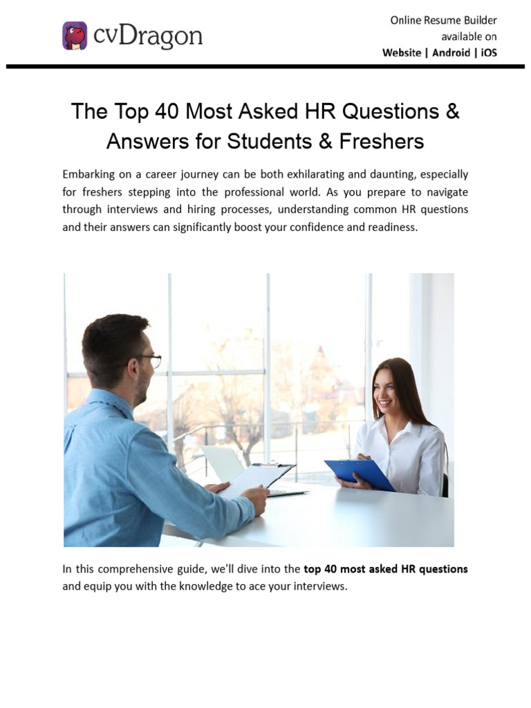HR Interview Questions | PDF HR Interview Questions | PDF