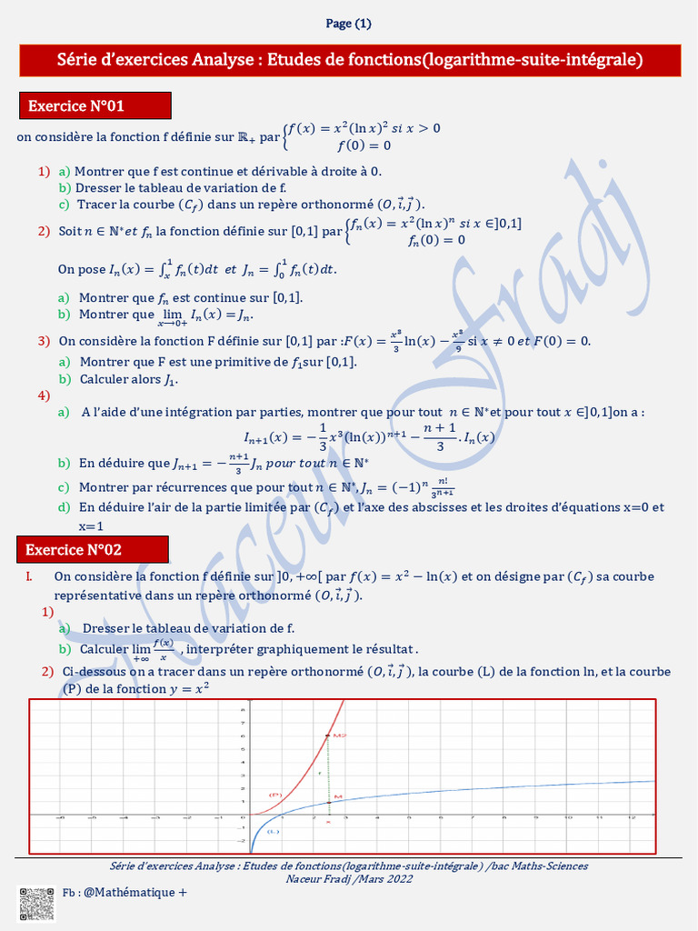 Serie Exercices Logarithme | PDF | Teaching Methods & Materials | Science & Mathematics