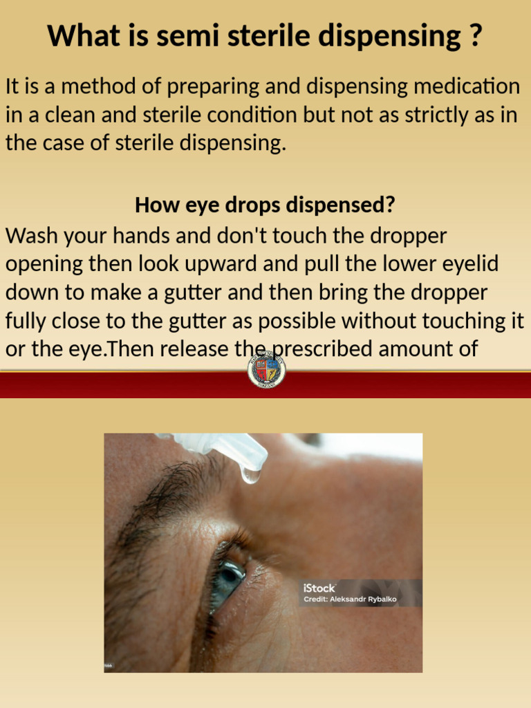 Semi-Sterile Dispensing Techniques | PDF