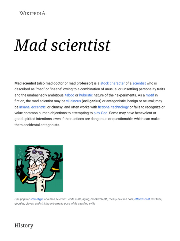 Mad Scientist - Wikipedia | PDF
