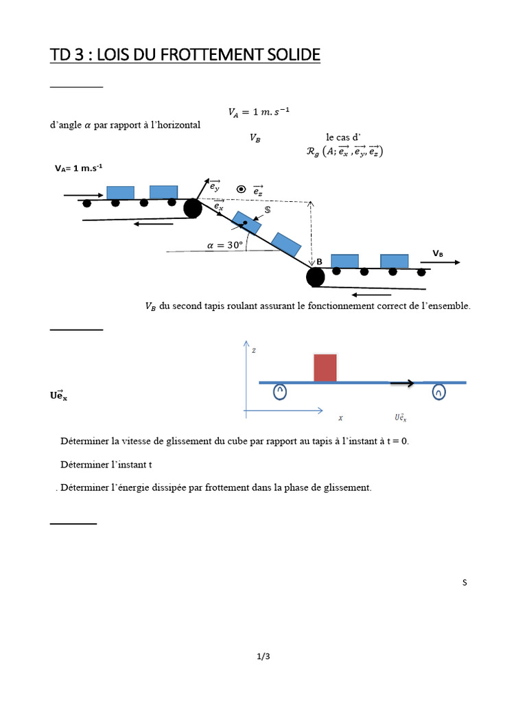 TD.3 Frottements Solides | PDF