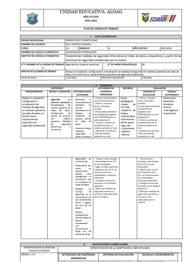 PUT Seguridad 1ro 3trim | PDF