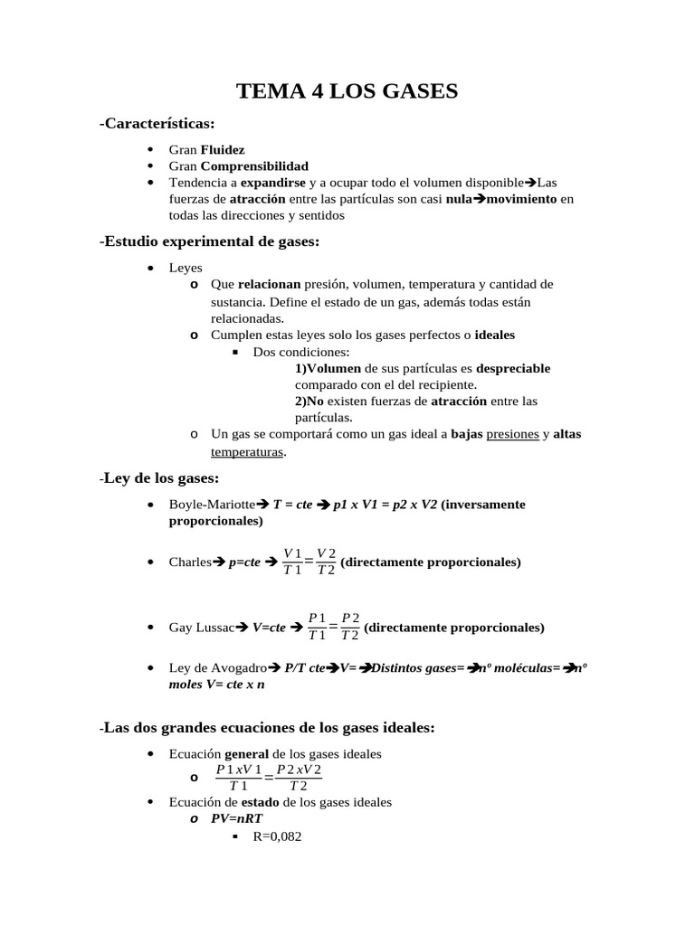 TEMA 4 y 5 LOS GASES | PDF