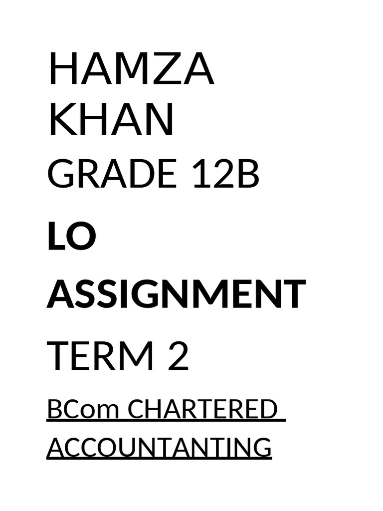 Hamza Khan Grade 12B Lo Term 2 | PDF