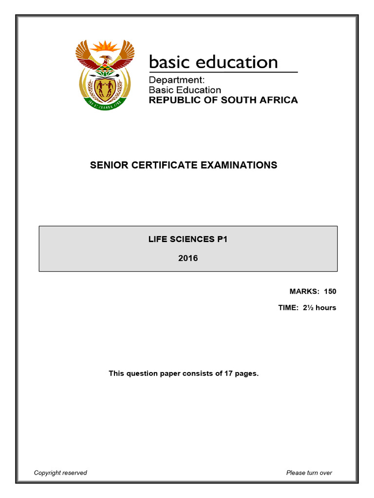 Life Sciences P1 May-June 2016 Eng | PDF