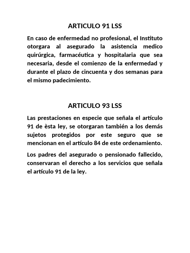 Articulo 84 Lss | PDF