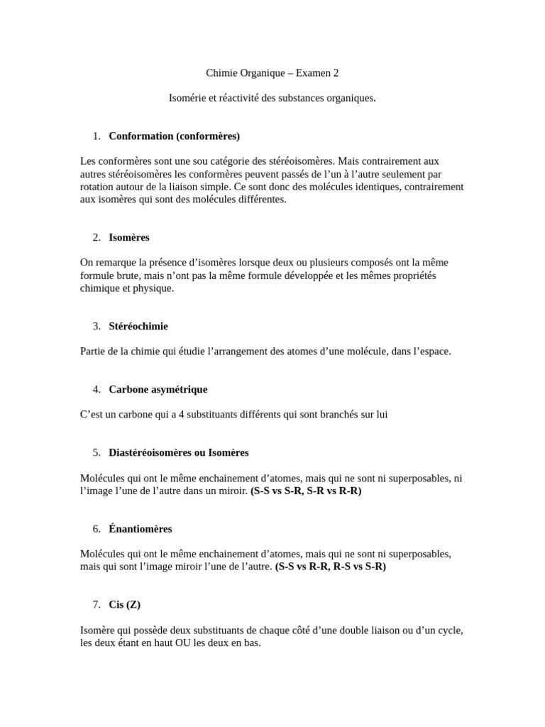 Feuille de Note Examen2 Chimie | PDF
