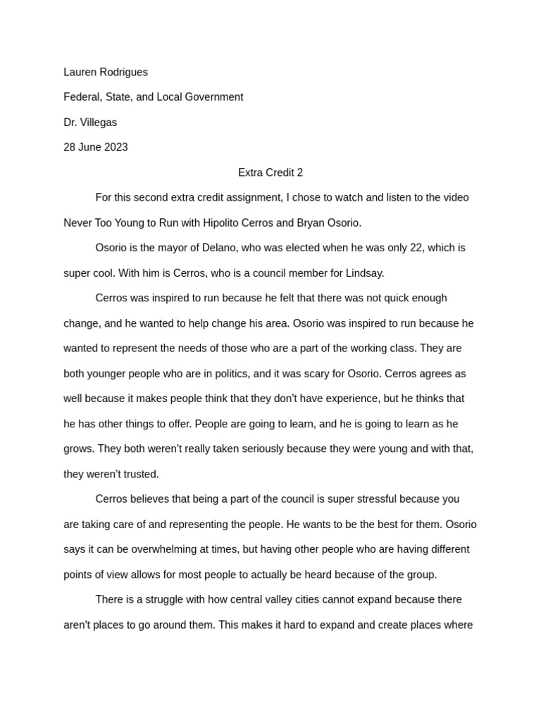 Extra Credit 2 | PDF