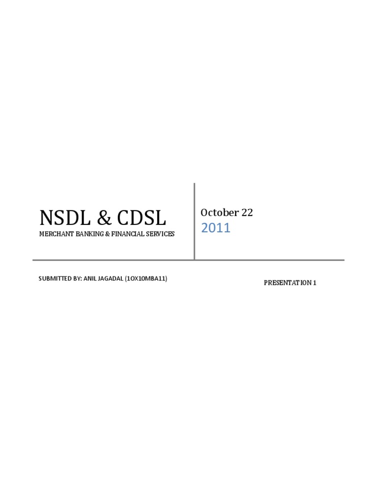 NSDL and TDSL (Banking) | PDF | Securities (Finance) | Investments ...