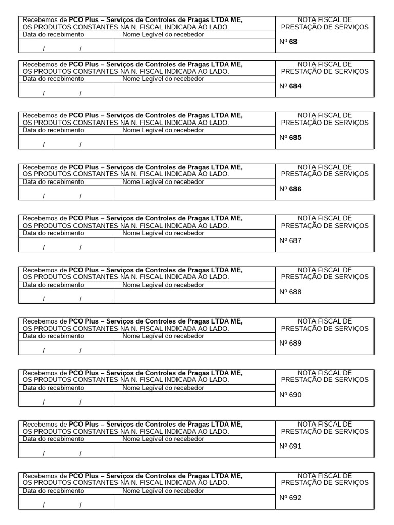 Canhoto Nota Fiscal | PDF