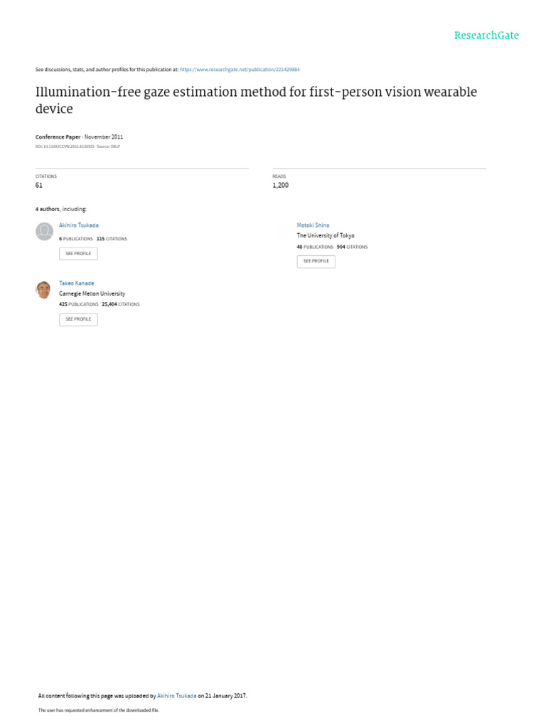 Illumination-Free Gaze Estimation Method For First | PDF