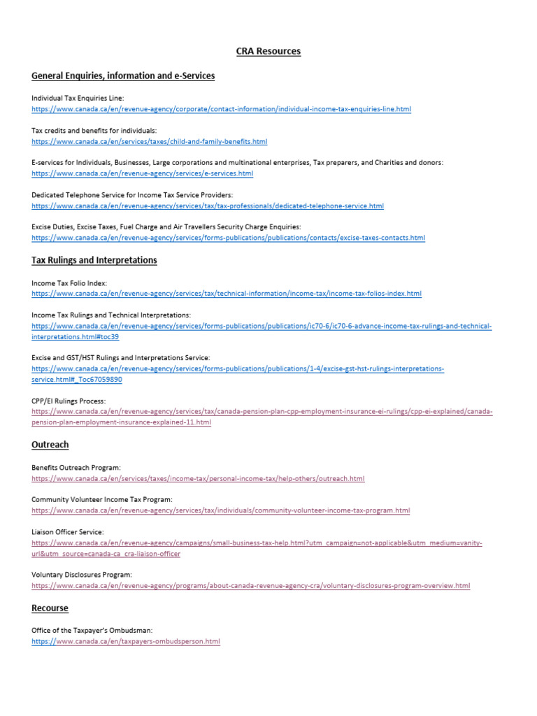 Cra Resources Pdf