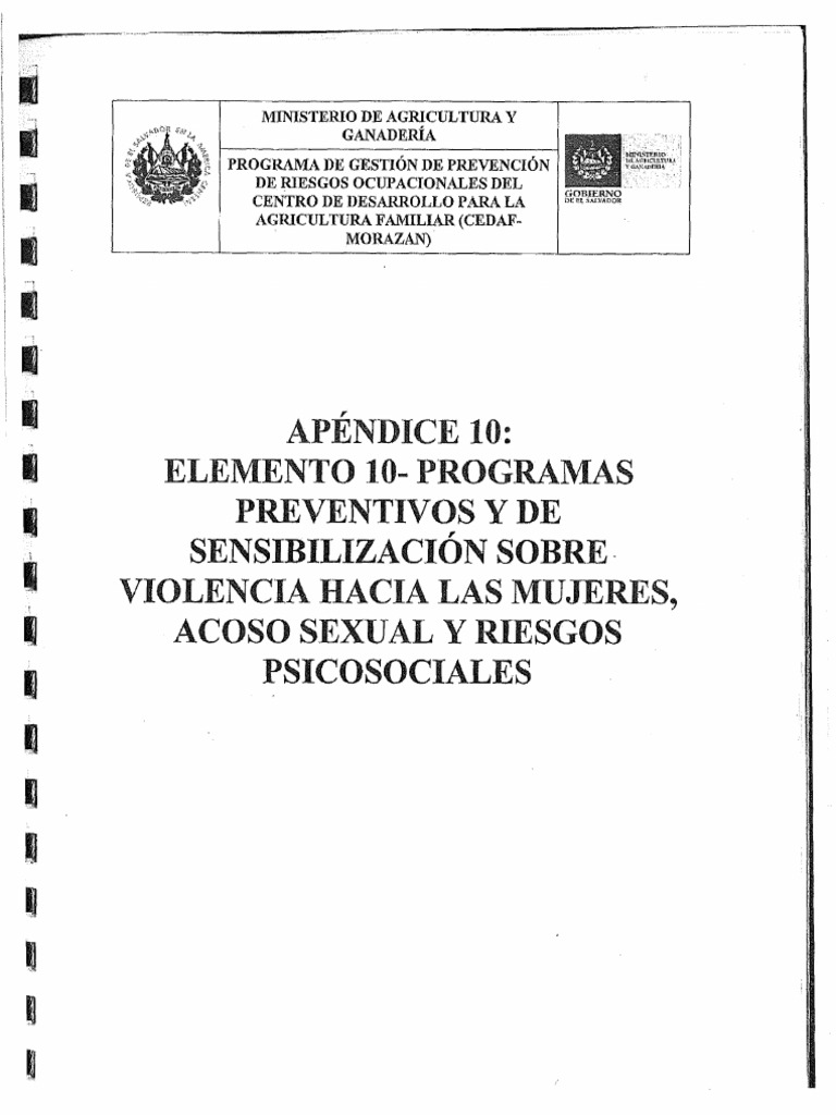 Elemento 10 - Programas Preventivos y de Sensibilizacion Sobre Violencia Hacia Las Mujeres Acoso ...