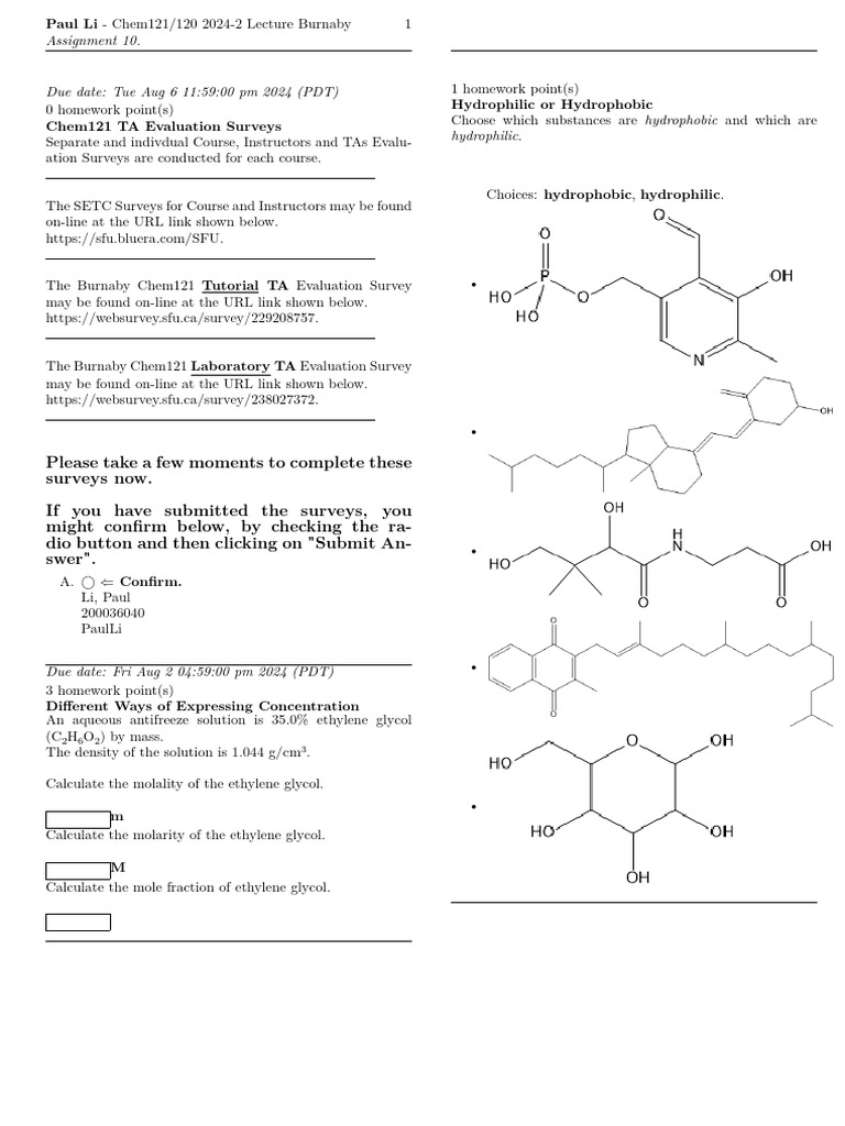 330 Assignment 10 | PDF