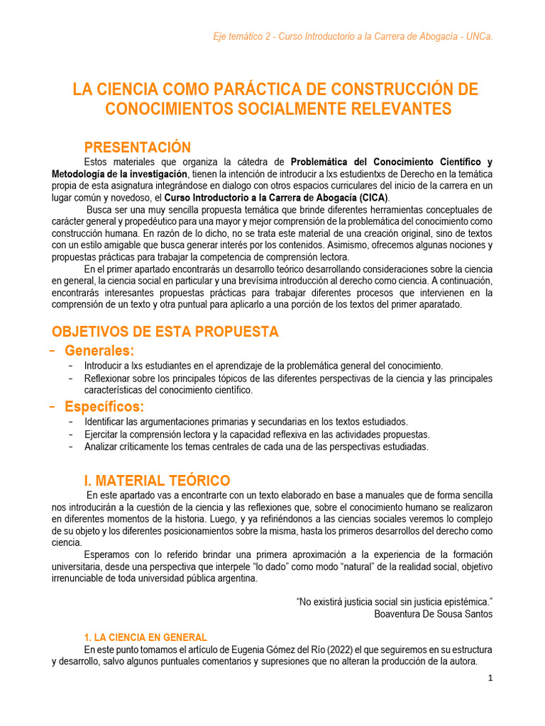 Eje 2 - Ciencia - CICA | PDF