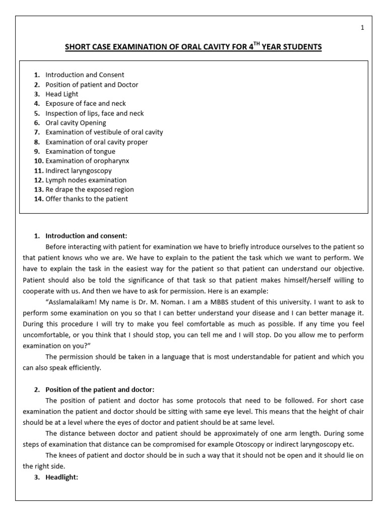 Exam Oral Cavity-1 | PDF