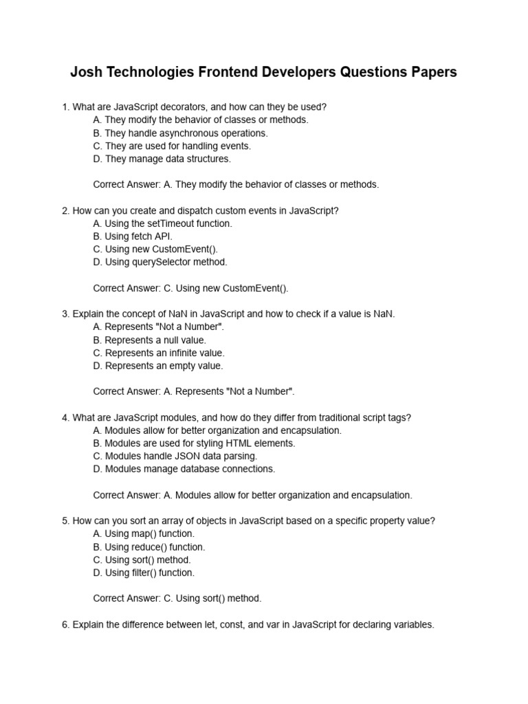 Josh Technologies | PDF