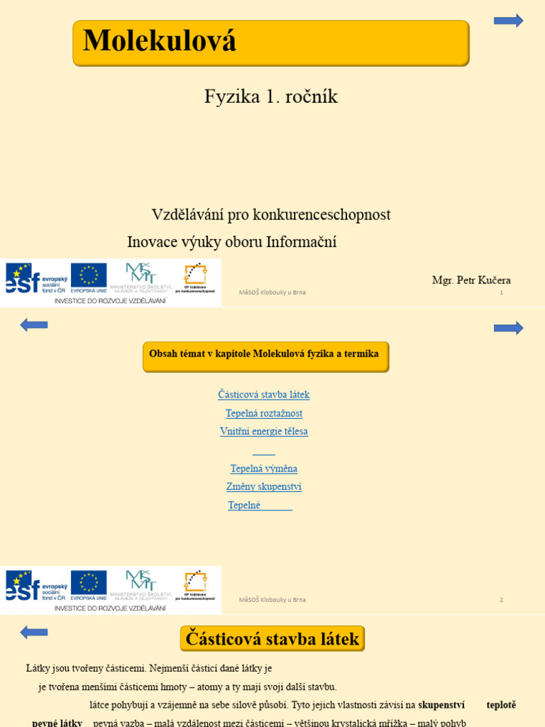 Molekulova Fyzika A Termika | PDF