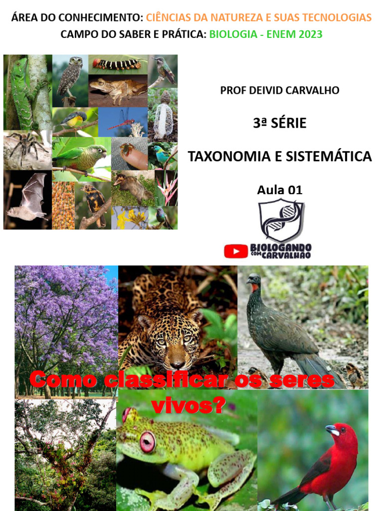 Biologia - 3 Aula 01 Taxonomia Slides | PDF