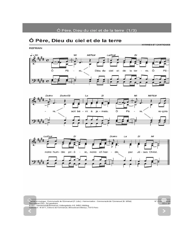 O Père, Dieu Du Ciel Et de La Terre | PDF