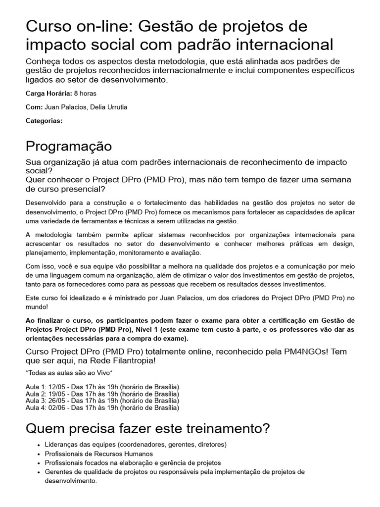 Curso Project DPro | PDF