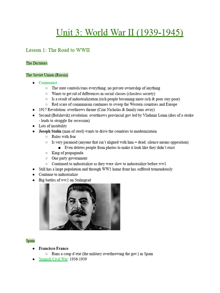 Pre-IB History Unit 3 Notes | PDF