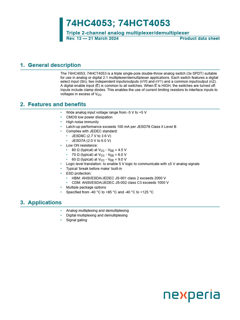 74HC HCT4053-1541743 | PDF