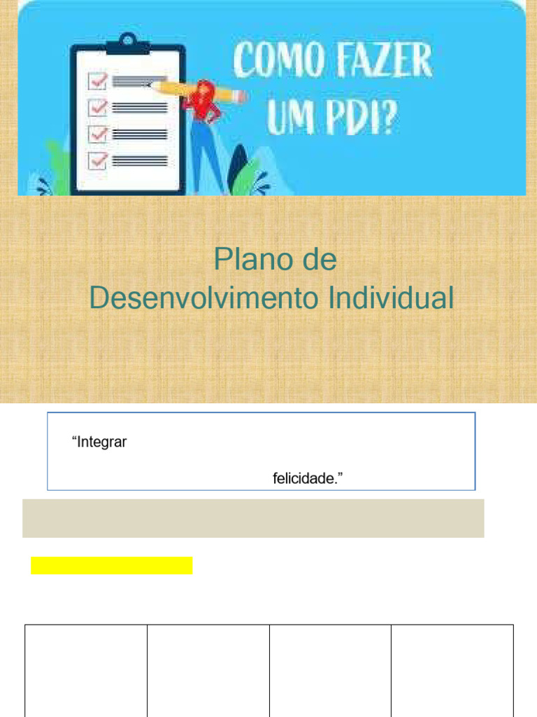 Pdi - Plano de Desenvolvimento Individual | PDF