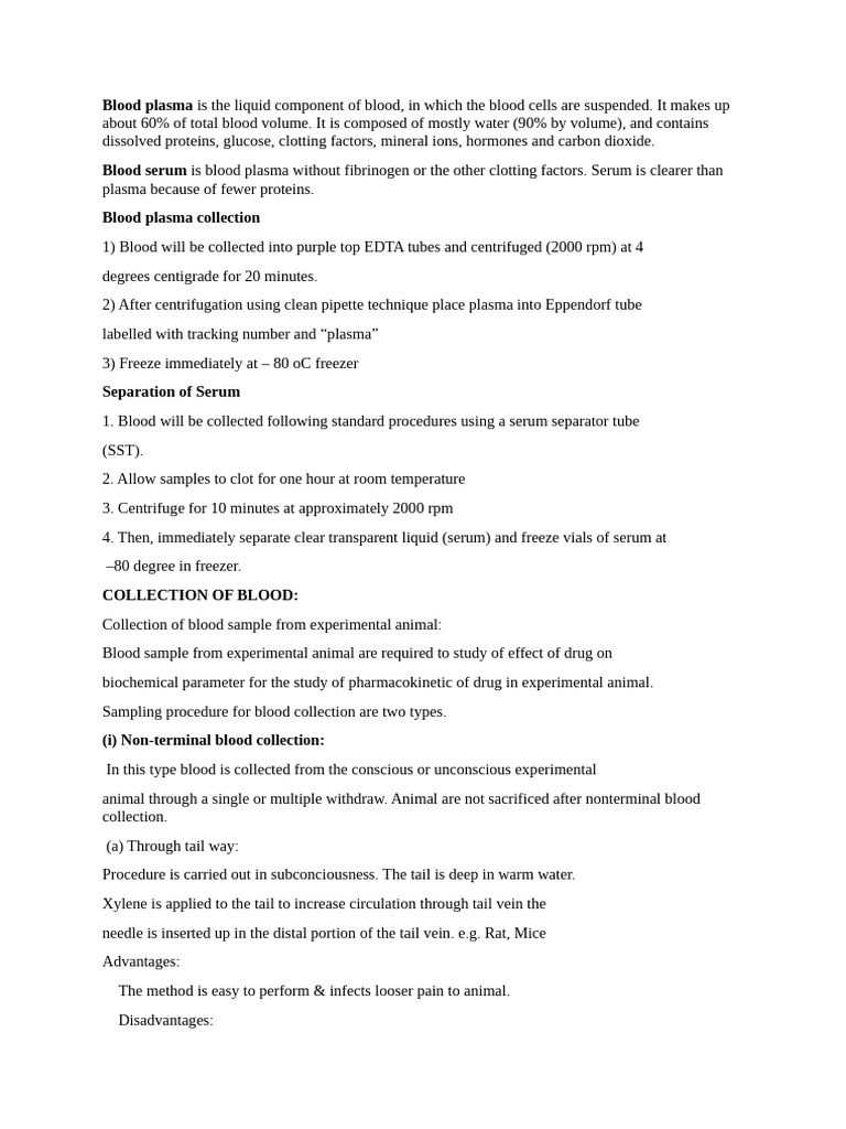 Blood Plasma Is The Liquid Component of Blood | PDF | Blood Plasma ...