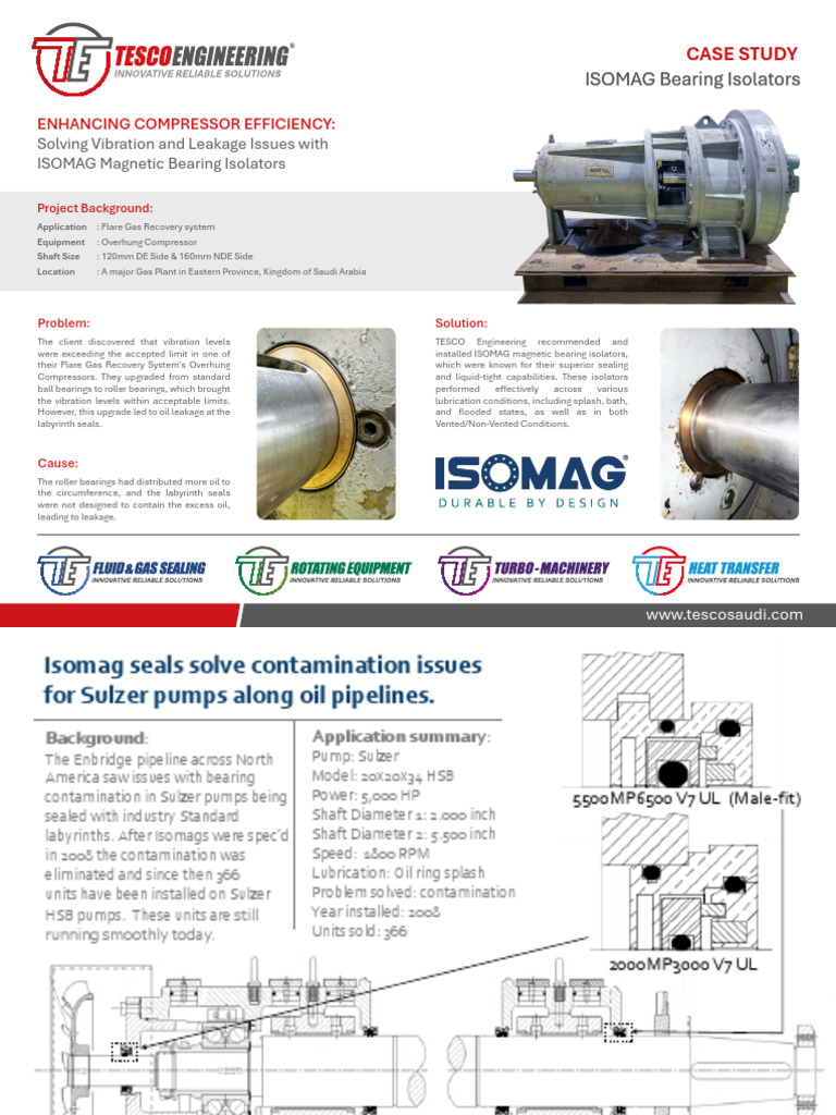 ISOMAG Bearing Housing Shaft Seal Retrofit Case Histories | PDF
