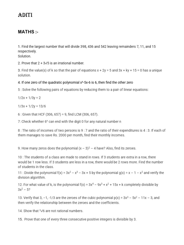 aditi 1-3 maths | PDF