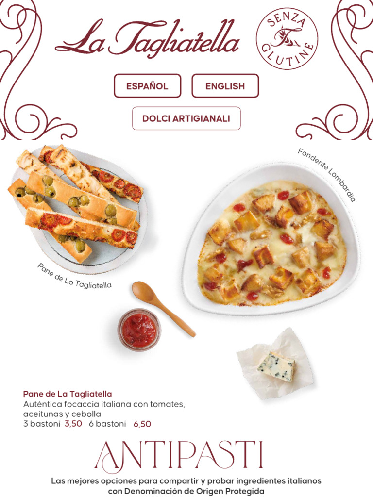Carta Senza Glutine 2024 La Tagliatella 1 | PDF