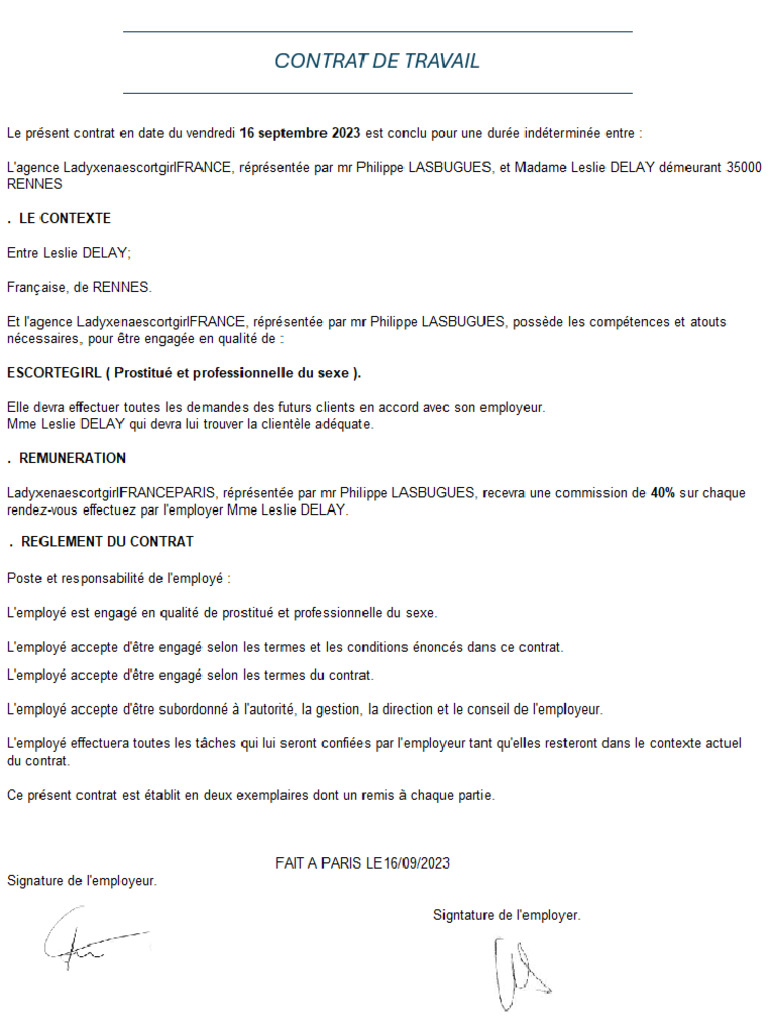 CONTRAT DE TRAVAIL | PDF