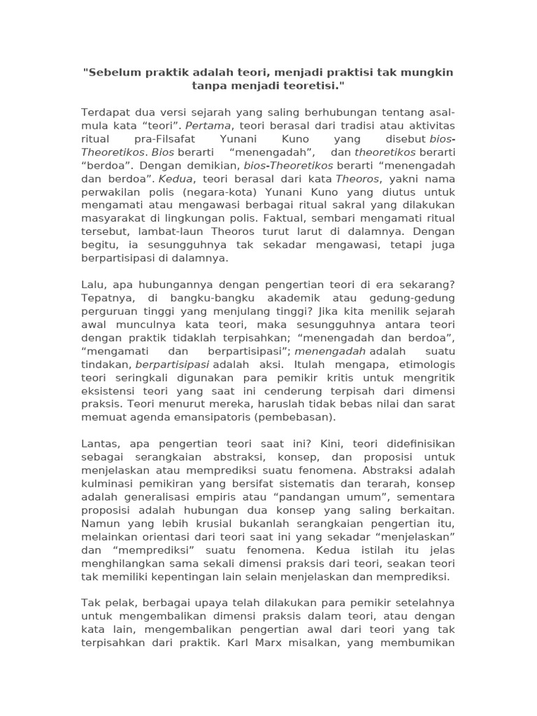 Sebelum Praktik | PDF