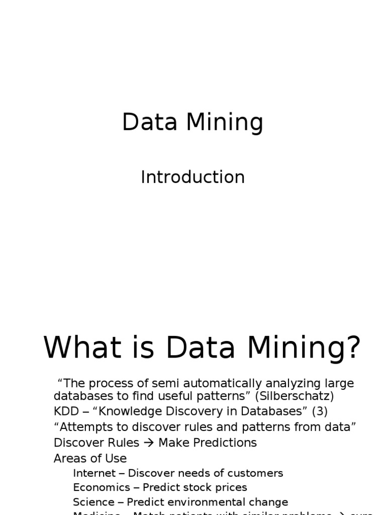 Presentation 1 | PDF | Statistical Classification | Data Mining