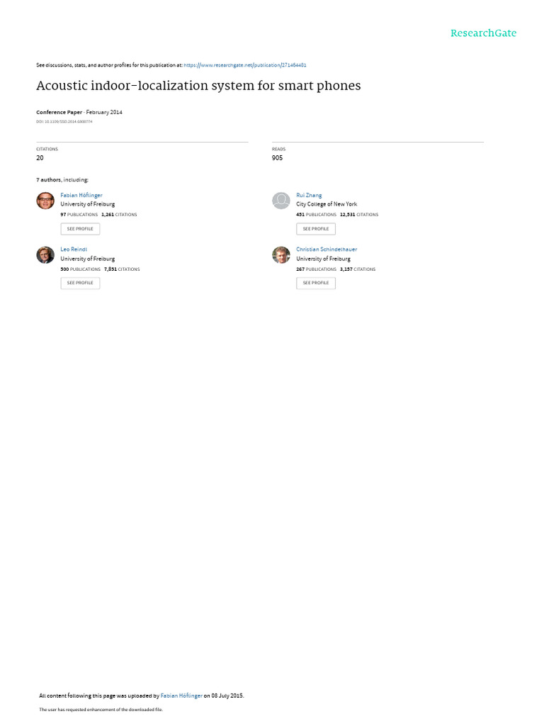 Acoustic indoor-localization system for smart phones | PDF