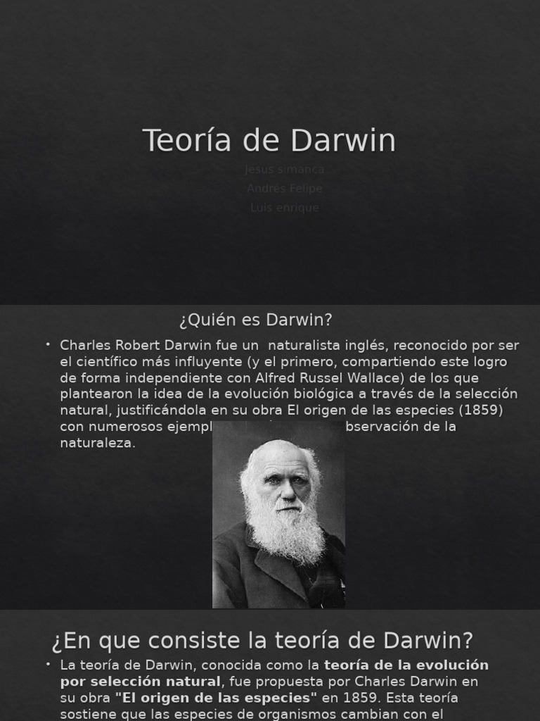 Presentacion Teoria de Darwin 9°2 | PDF