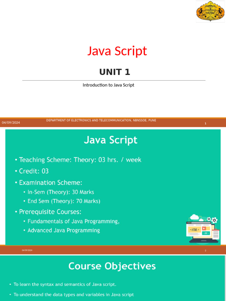Unit No 1 UJS Javascript Updated | PDF