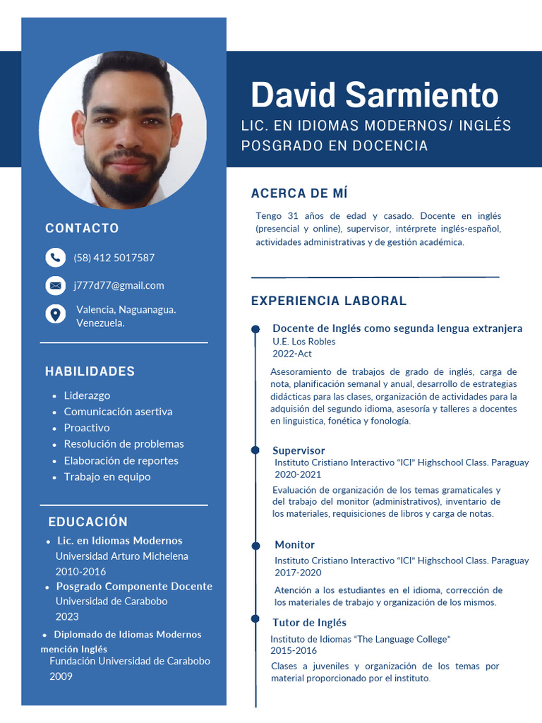 Cv David Sarmiento Actualiza Do | PDF